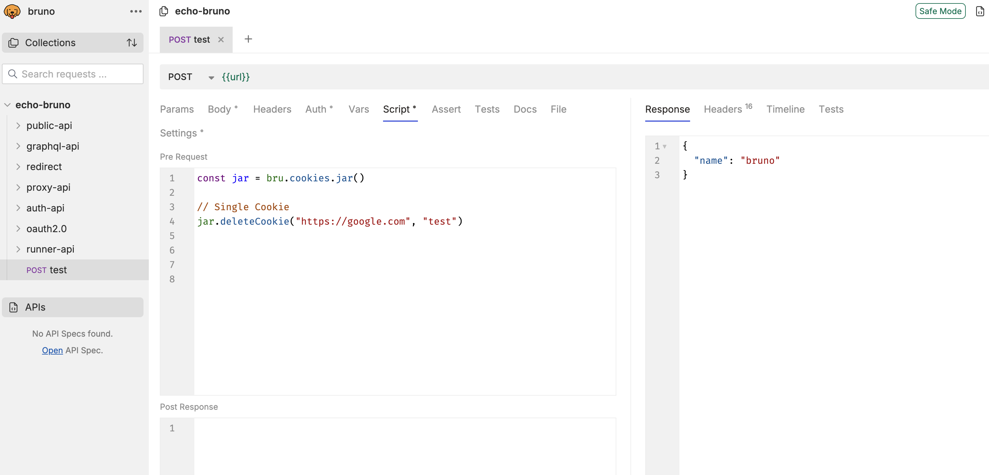 Automate Cookie Handling in Bruno with Scripting APIs