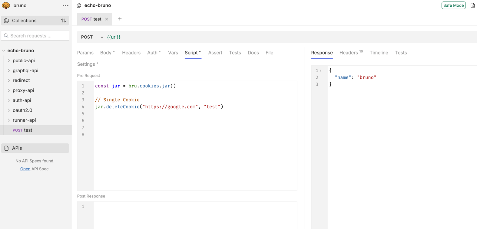 Automate Cookie Handling in Bruno with Scripting APIs