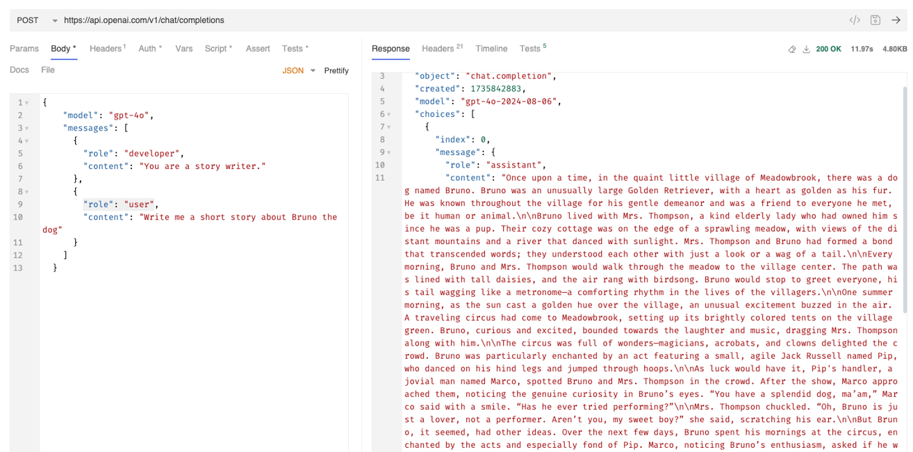 Story time ... via OpenAI API